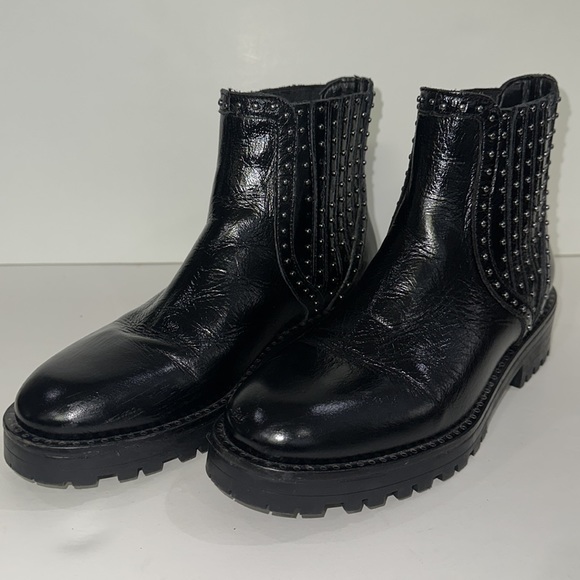 Zara | Shoes | Zara Black Studded Chelsea Boots Size 45 | Poshmark